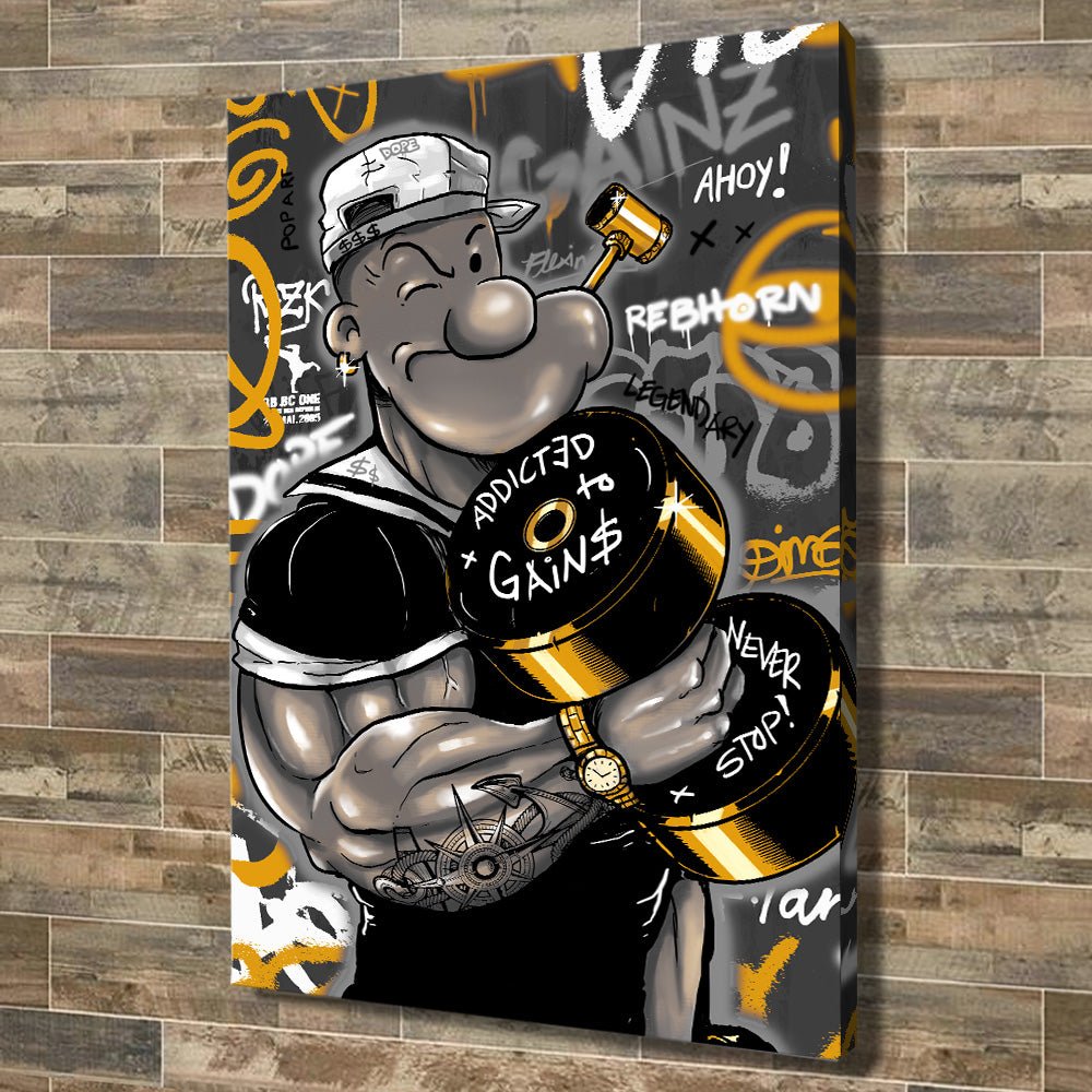 Addicted to Gains Motivational Canvas Wall Art – REBHORN DESIGN