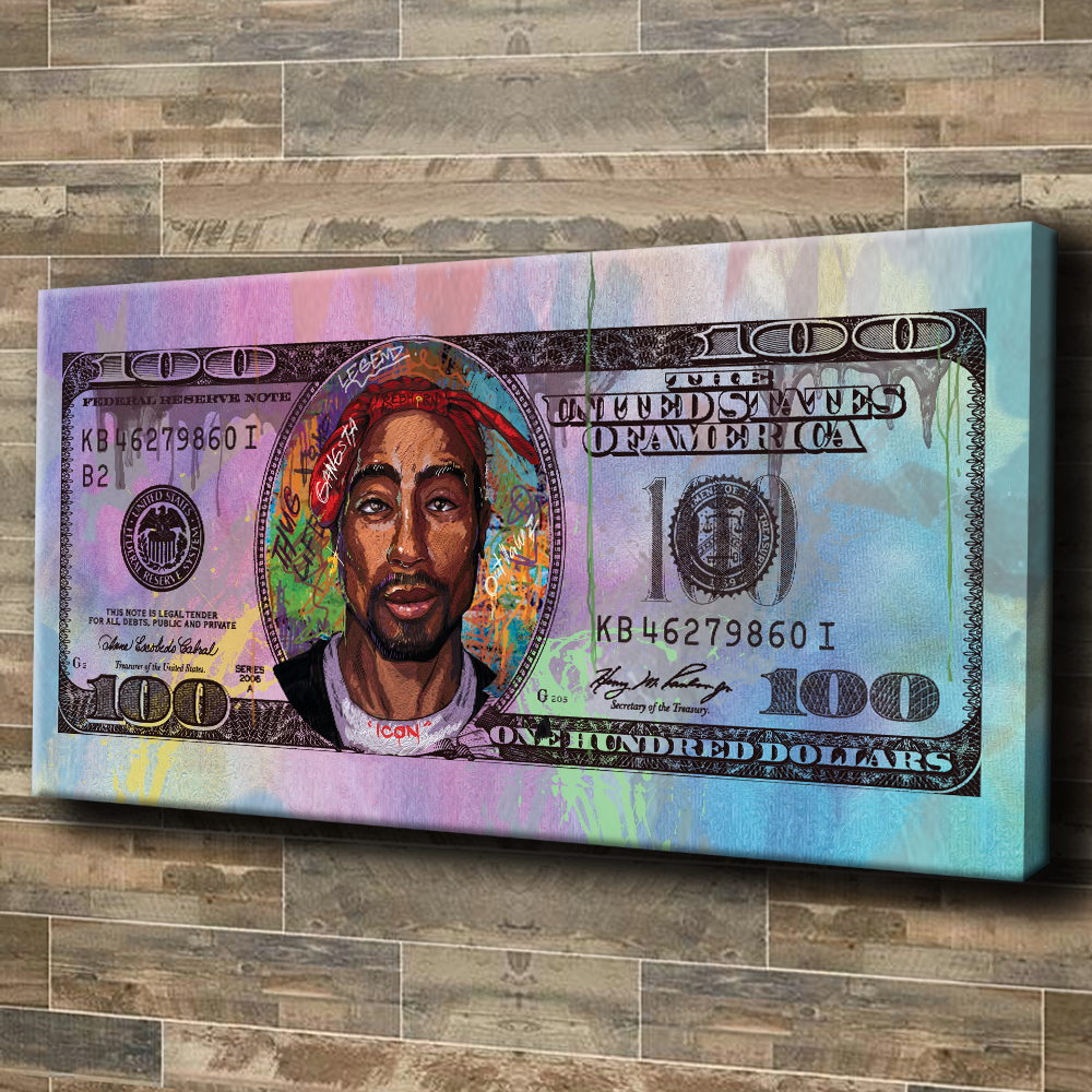 2Pac Money Modern Day Canvas Wall Art – REBHORN DESIGN