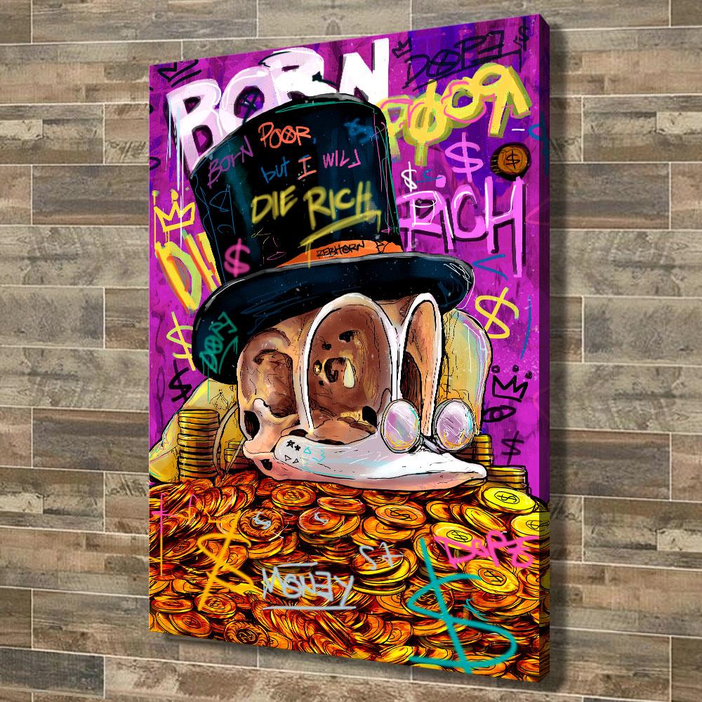 Born Poor, But I Will Die Rich Motivational Canvas Wall Art – REBHORN ...