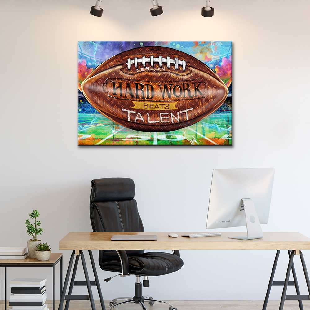 Hard Work Beats Talent Modern Day Canvas Wall Art – REBHORN DESIGN