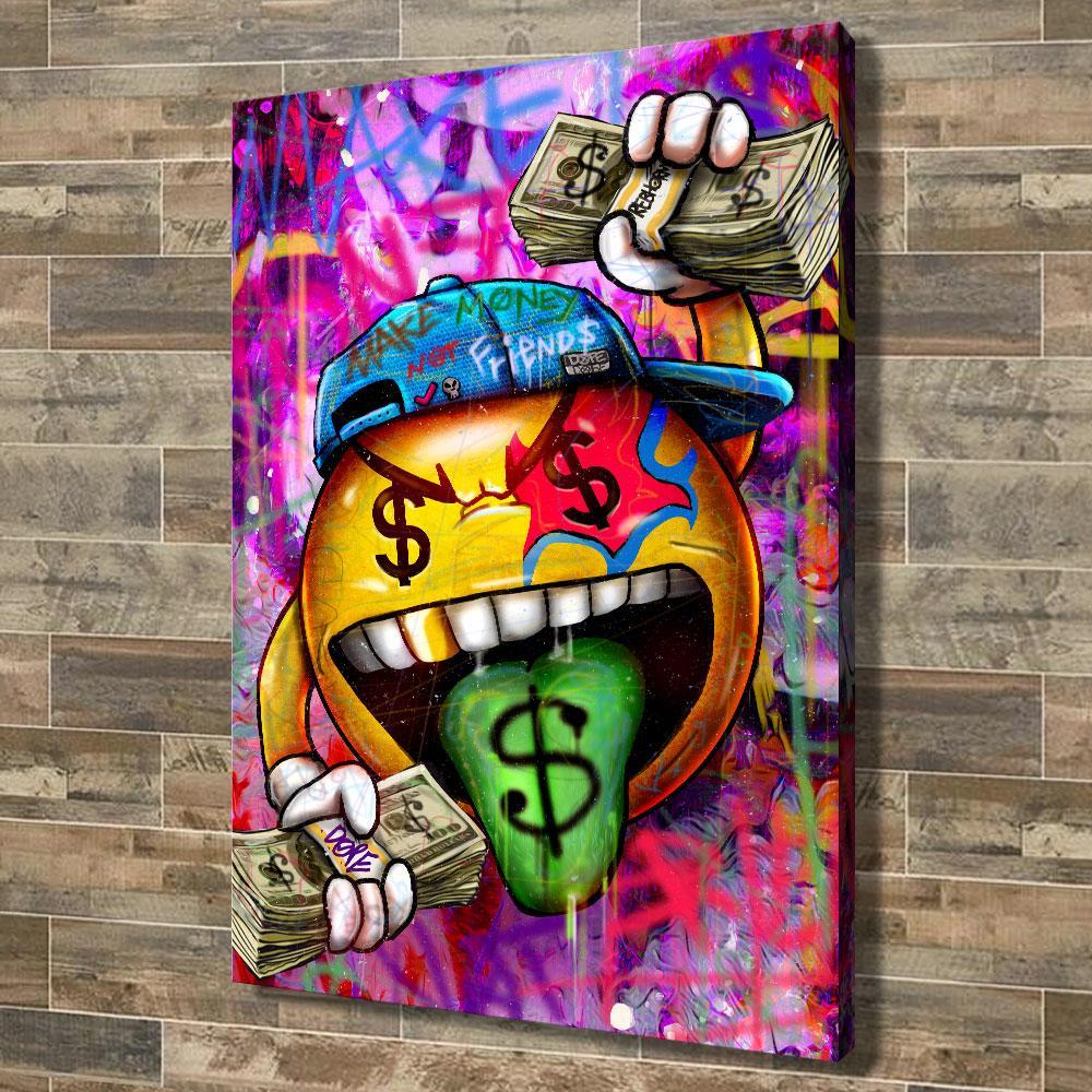 Make Money Not Friends Motivational Canvas Wall Art – REBHORN DESIGN