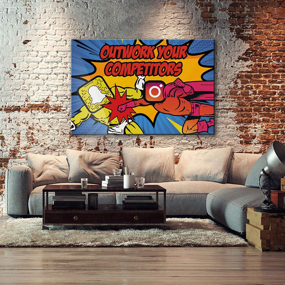 Outwork Your Competitors Modern Day Canvas Wall Art – REBHORN DESIGN