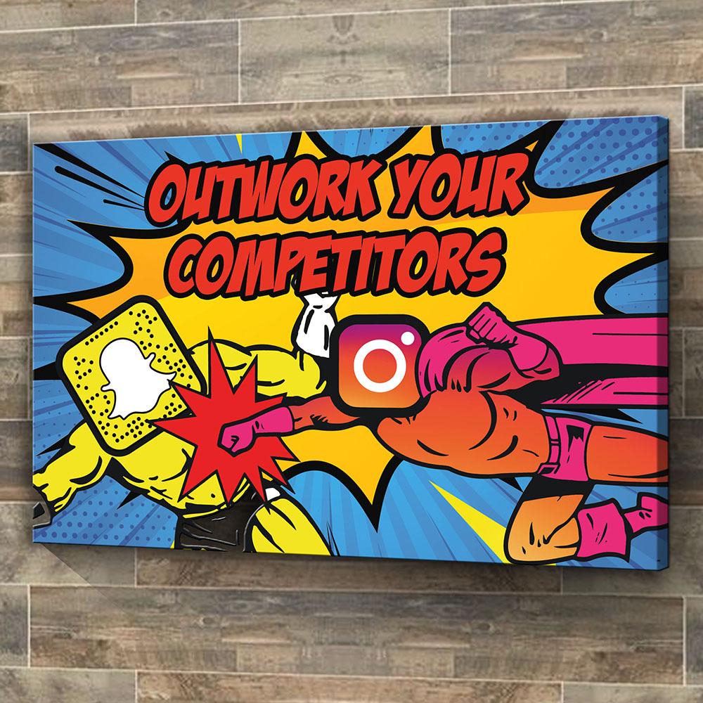 Outwork Your Competitors Modern Day Canvas Wall Art – REBHORN DESIGN