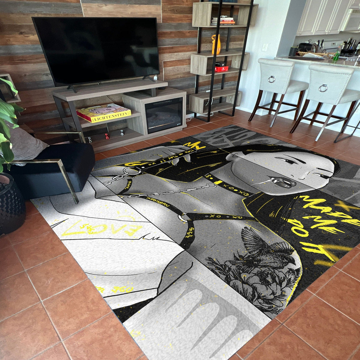 The Playful One's Alter-Ego Monochrome Sensual Rug – REBHORN DESIGN